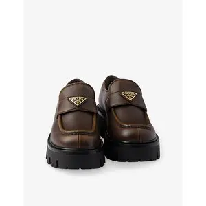 Prada Brand-plaque Leather Loafers
