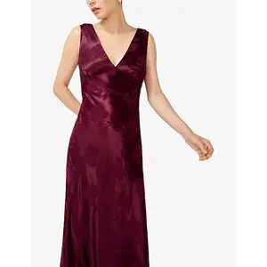 OMNES Iris Jacquard Satin Maxi Dress