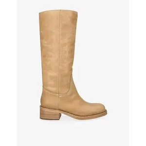 Steve Madden Riggs Leather Knee-high Boots - Mid Brown