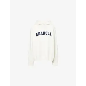 ADANOLA Varsity Oversized Knit Cotton And Wool-blend Hoody - Cream/navy