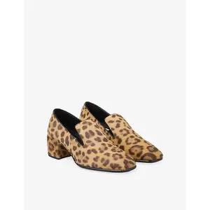 JIMMY CHOO Eliot Leopard-print Loafers - Natural
