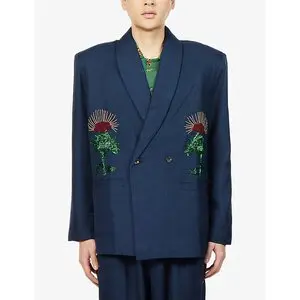 KARTIK RESEARCH Double-breasted Embroidered Wool Jacket
