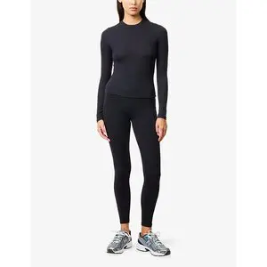 Bo+tee Regular-fit Long-sleeve Ribbed Stretch-woven Top