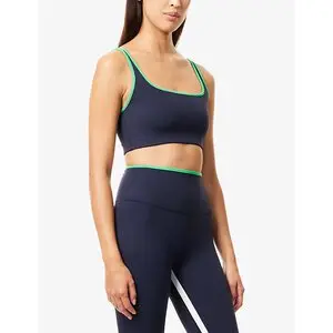 Splits59 Cait Rigor Stretch-jersey Sports Bra - Indigo/grass