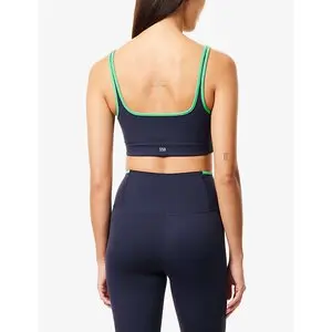 Splits59 Cait Rigor Stretch-jersey Sports Bra - Indigo/grass
