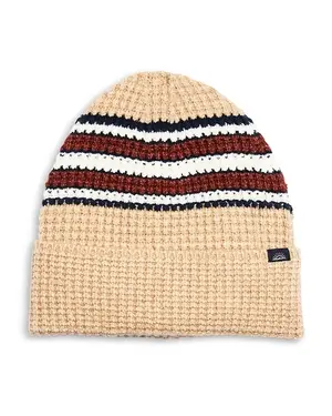 Faherty Brand Jackson Striped Beanie - Oatmeal Heather