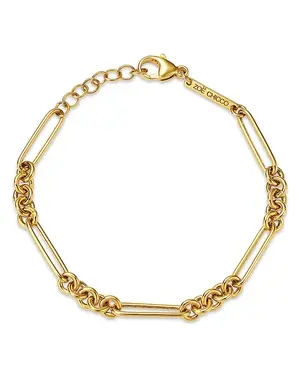 Zoe Chicco 14k Yellow Mixed Paperclip Rolo Link Chain Bracelet - Gold