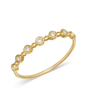 Zoe Chicco 14k Yellow Bezel Diamond Bead Ring - Gold