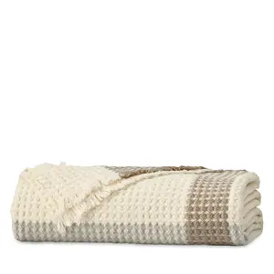 BOLL & BRANCH Heirloom Waffle Merino Bed Blanket, King/cal King - Cream/pewter/twig