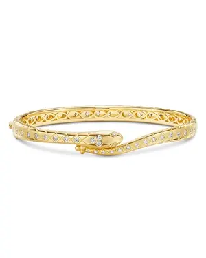 Temple St. Clair 18k Yellow Diamond Delphi Serpent Bangle Bracelet - Gold