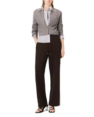 Maje Polympic Straight Striped Trousers