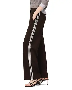 Maje Polympic Straight Striped Trousers