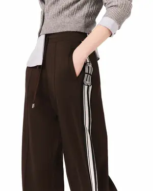 Maje Polympic Straight Striped Trousers