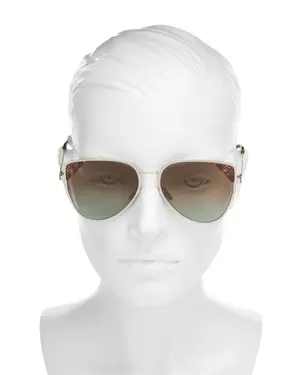 Fendi Signature Pilot Sunglasses, 57mm