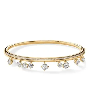 Hearts On Fire 18k Yellow Diamond Dangle Bangle - Gold