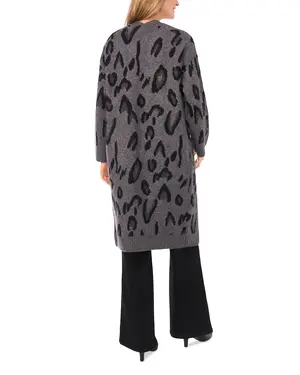 Vince Camuto Open Front Animal Print Cardigan