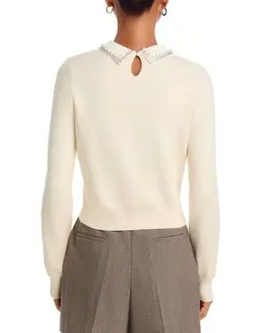 French Connection Avea Embellished Collar Knit Sweater