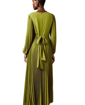 Coast Pleated Wrap-front Dress