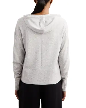 REISS Evie Button Front Hoodie