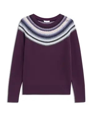 HOBBS LONDON Fair Isle Pullover Jumper - Vibrant Plum