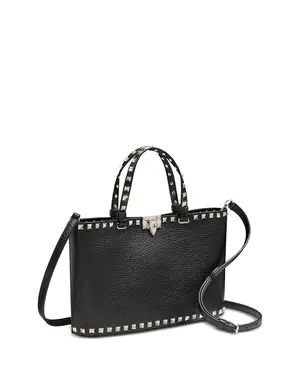 Valentino Garavani Rockstud Small Top Handle Bag - Black