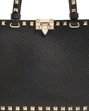 Valentino Garavani Rockstud Small Top Handle Bag - Black