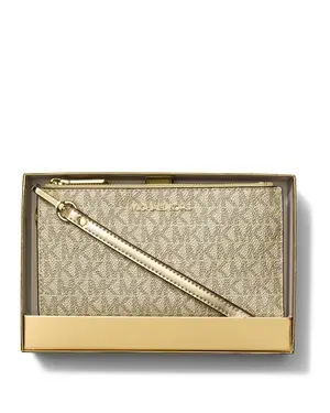 Michael Kors Monogram Wristlet - Pale Gold