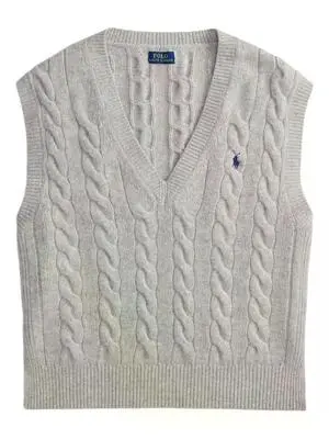 Polo Ralph Lauren Cable-knit V-neck Sweater Vest - Grey