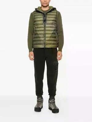 C.P. COMPANY Hooded Zip-up Vest - Green