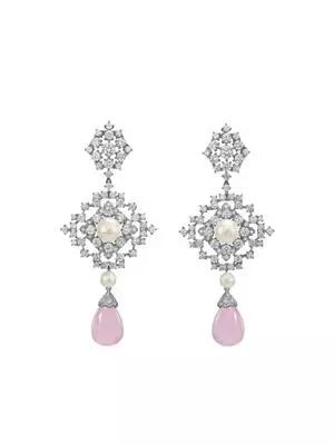 ANABELA CHAN Pixelise Multi-stone Drop Earrings - Pink