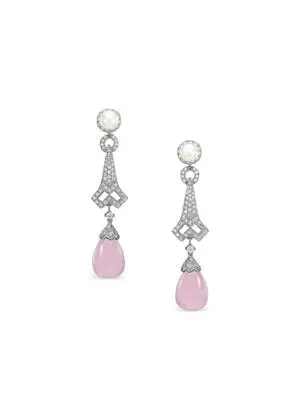 ANABELA CHAN 14k White Gold Vermeil Multi-stone Drop Earrings - Purple