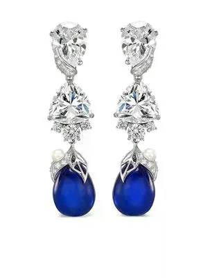 ANABELA CHAN 14k White Gold Vermeil Multi-stone Drop Earrings - Blue