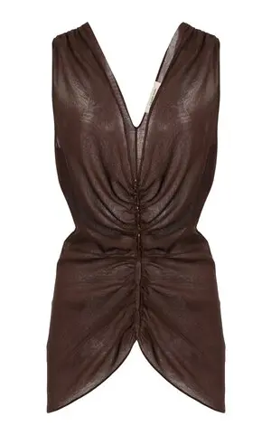 COLLEEN ALLEN Exclusive Silk-chiffon Sleeveless Top