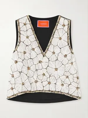 La DoubleJ Embellished Chiffon Scala Blouse