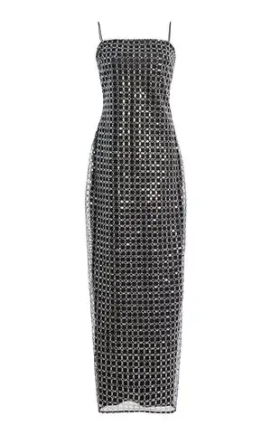 ROTATE BY BIRGER CHRISTENSEN Beaded Maxi Slip Dress