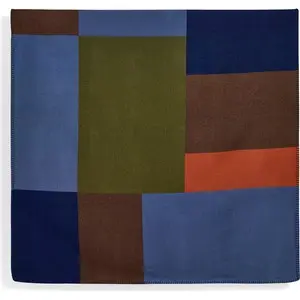 COMMUNE X R+d Lab Abstract Wool & Cashmere Blanket - Blue