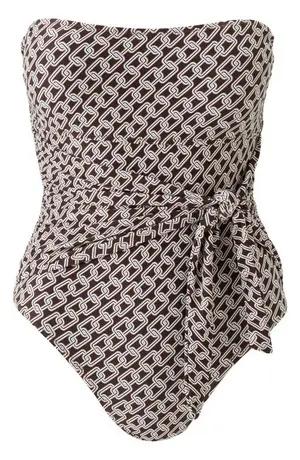 Melissa Odabash Munich Print Strapless One-piece Swimsuit - Chain