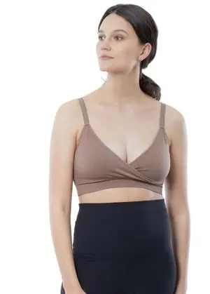 INGRID & ISABEL Cooling Crossover Nursing Bra - Black