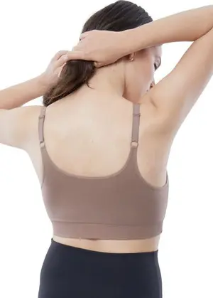 INGRID & ISABEL Cooling Crossover Nursing Bra - Deep Taupe