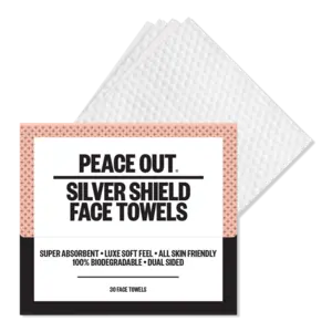 PEACE OUT Silver Shield Disposable Face Towels - One-color