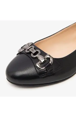 NEROGIARDINI Horsebit Leather Ballet Flats