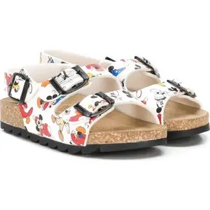 MASTER OF ARTS Mickey Cartoon Print Sandals - White