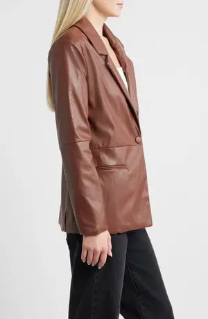 Princess Polly Faux Leather Blazer