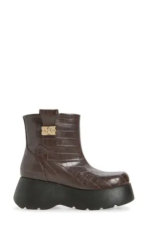 GANNI Kat Platform Bootie - Chocolate Fondant