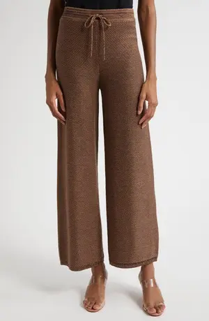 L'Agence Loop Knit Drawstring Pants - Camel Multi