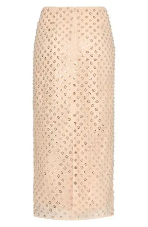 MILLY Rosemary Sequin Embroidered Skirt