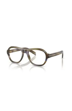 Prada 55mm Rectangle Optical Glasses - Brown