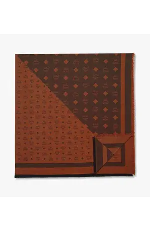 Mcm Monogram Shawl In Wool-silk Jacquard
