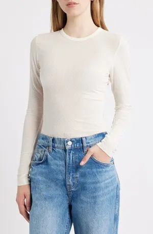 FRAME Swiss Dot Sheer Mesh Top