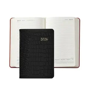 GRAPHIC IMAGE 2026 Leather Daily Journal - Black Pattern
